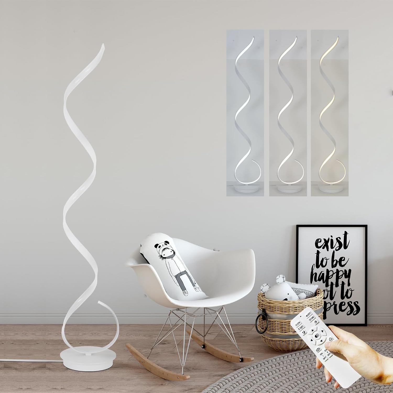 Vlaikez 57inch Spiral LED Floor Lamp, Torchiere Super Bright Floor Lamp ...