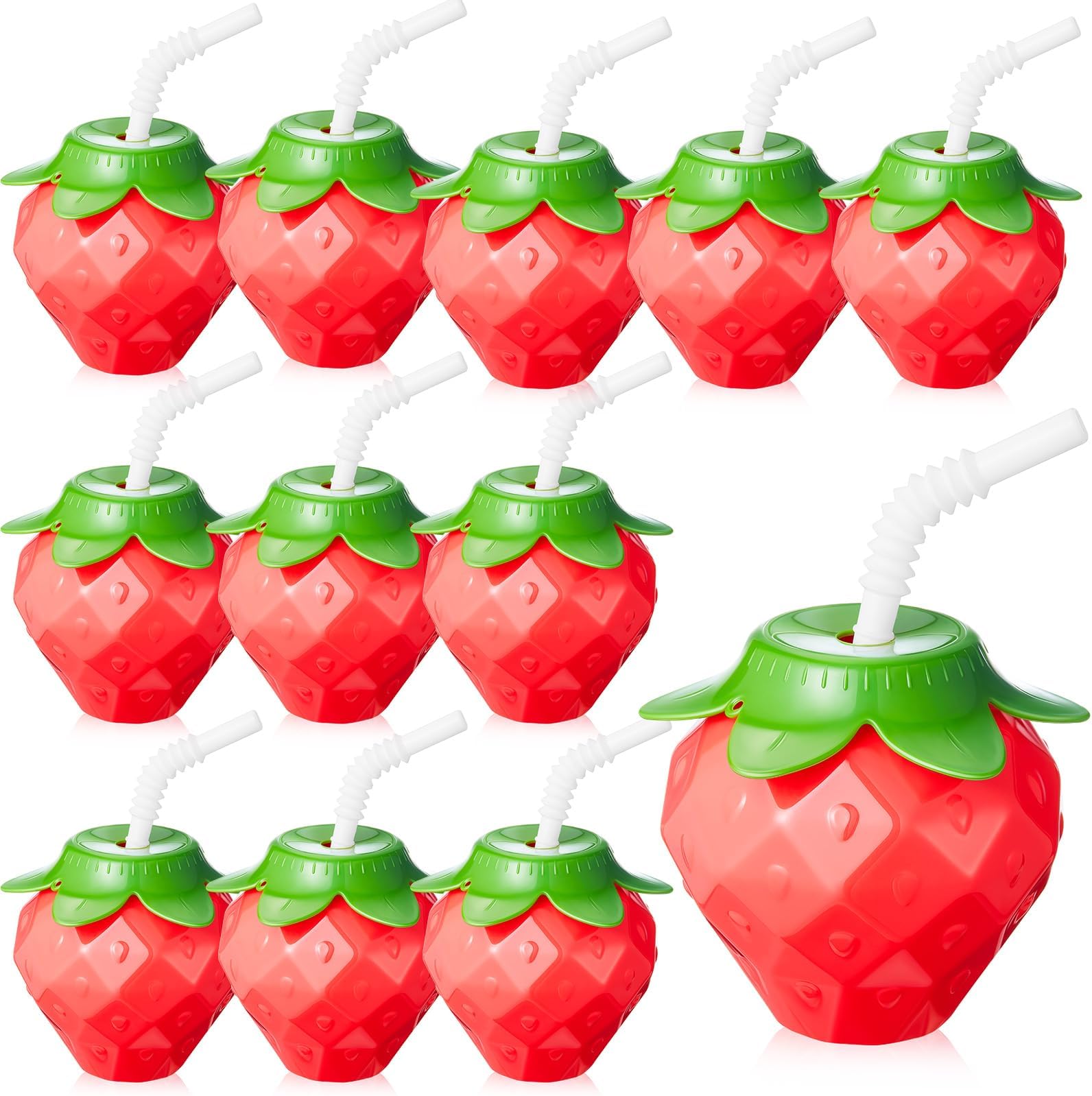 Amazon.com: Fun Express 12 Pieces Strawberry Molded Cups with Lids ...
