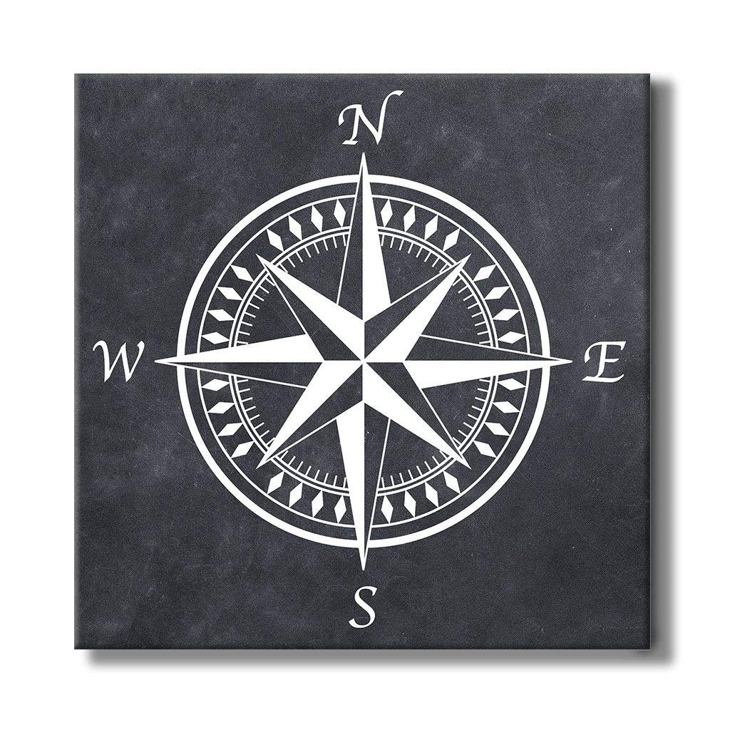 Amazon.com: Compass Rose Wall Art - 10 inches x 10 Inches - Stretched ...