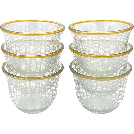 Amazon.com | Set of 6 Arabic Turkish Greek Coffee Mirra Porcelain Cups ...