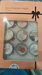 12Pcs Glass Strong Magnetic Refrigerator Magnet Fridge Sticker, Round ...