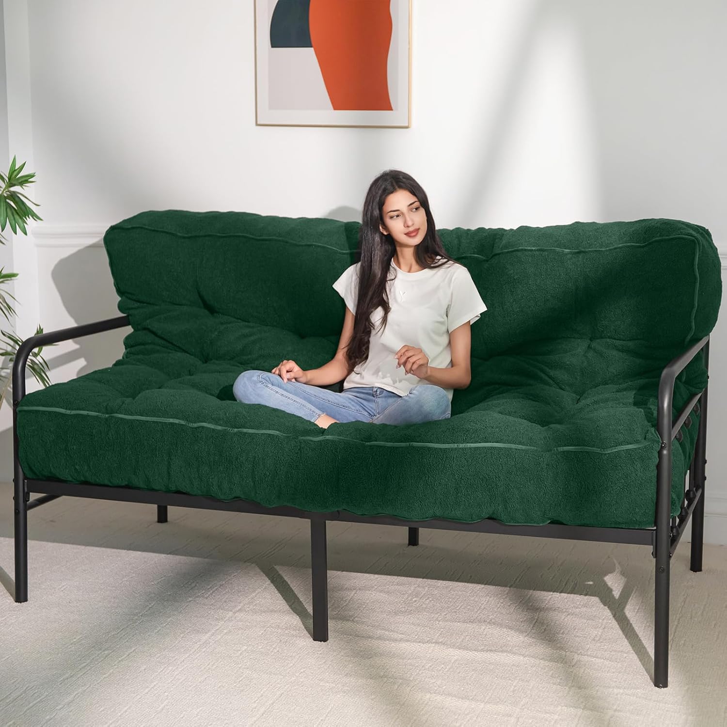 Amazon.com: MAXYOYO 8" Futon Mattress Queen Size, Ultra Thick Boucle ...