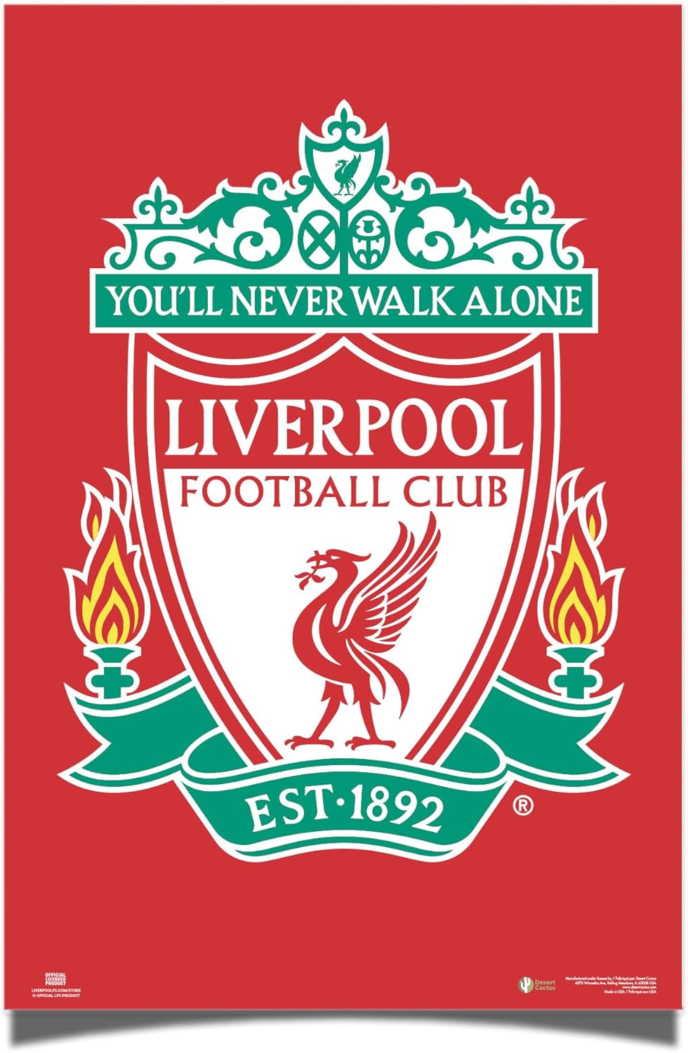 Amazon.com: Desert Cactus Liverpool FC Poster Football Soccer 24 x 36 ...