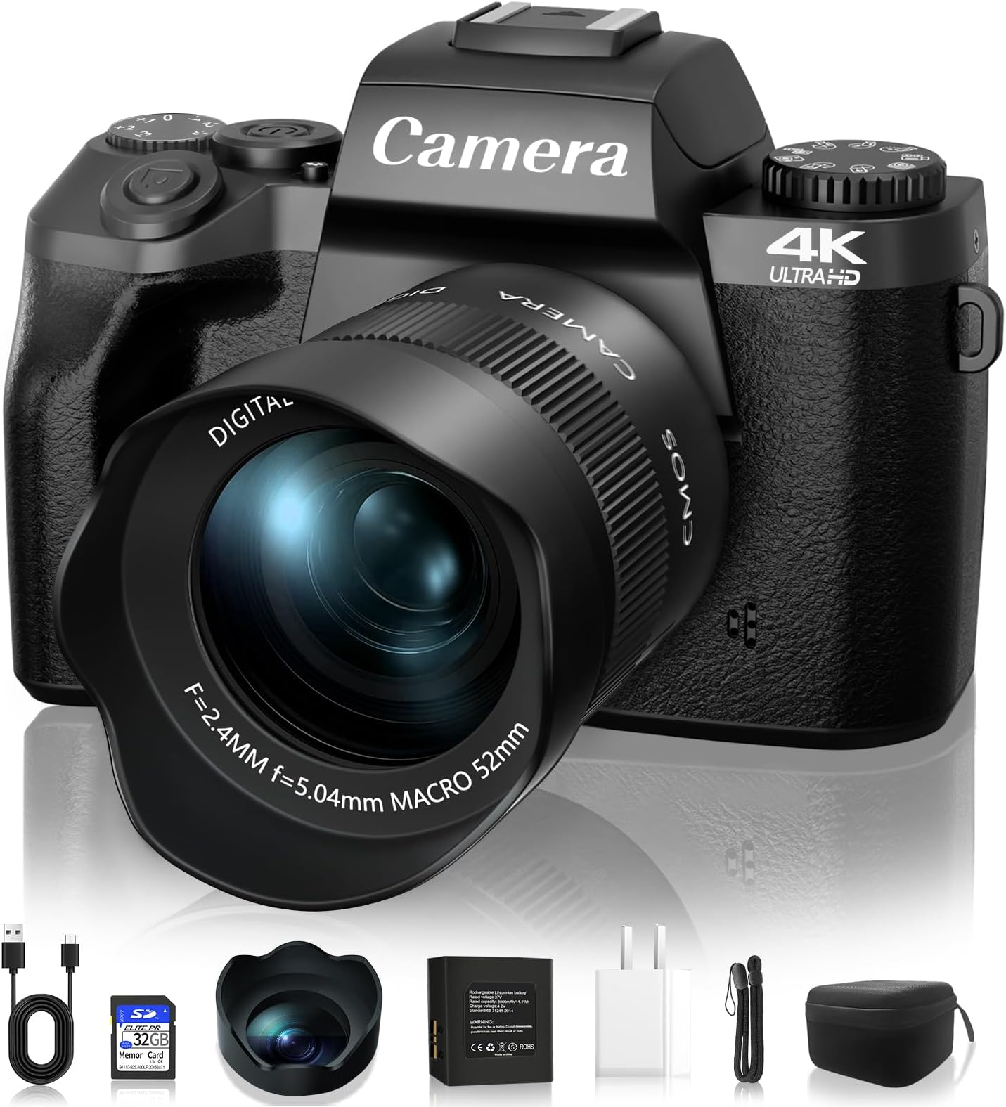 Amazon.com : VJIANGER 2024 Upgrade 4K Digital Camera for Photography ...
