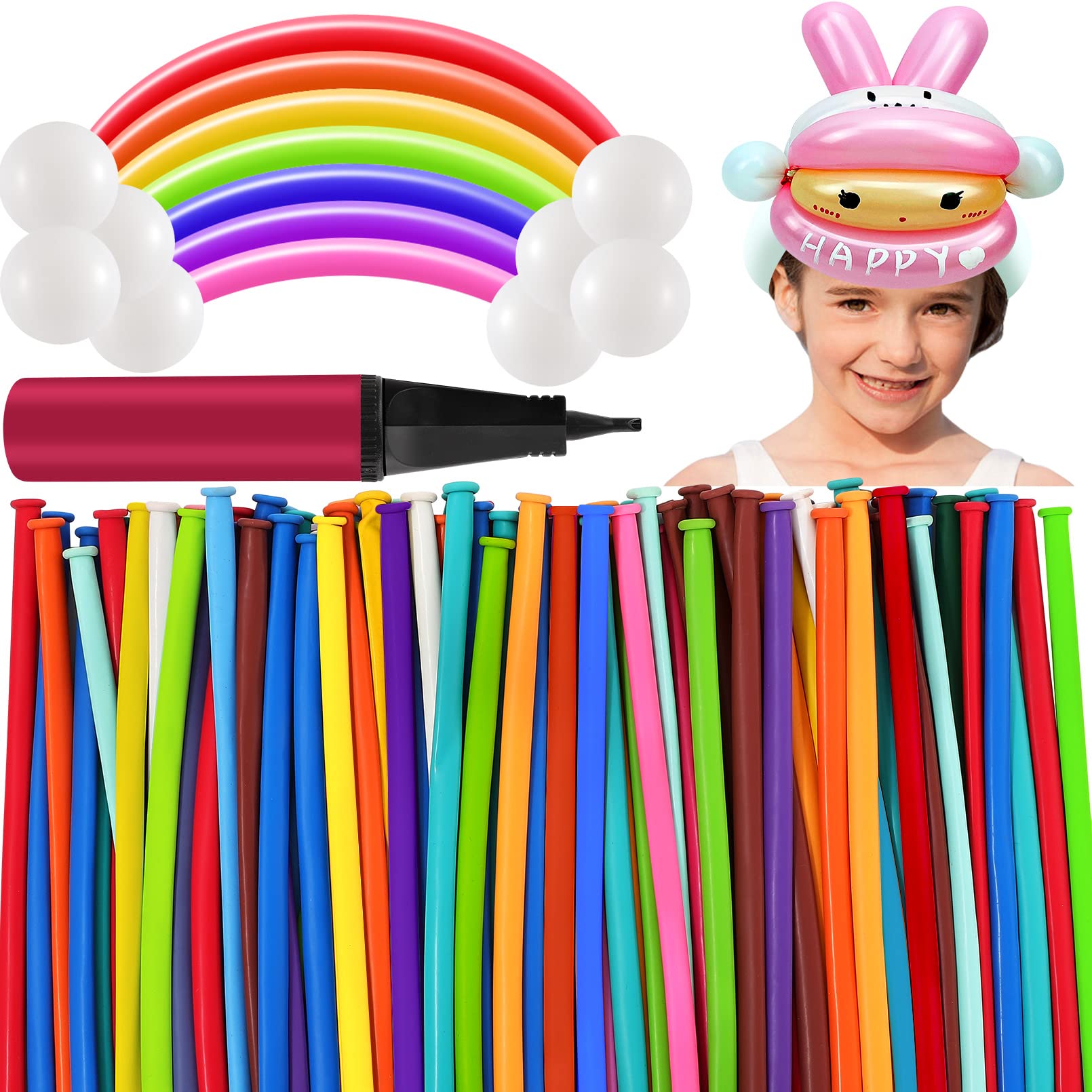 Amazon.com: Telodyme 400PCS Long Balloons,Assorted Color Twisting ...