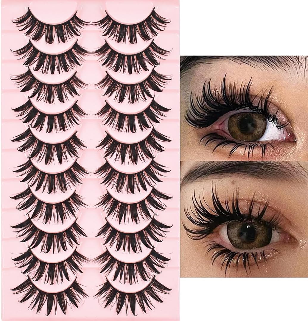 Amazon.com: Manga Lashes Natural Look 10Pairs False Eyelashes Anime ...