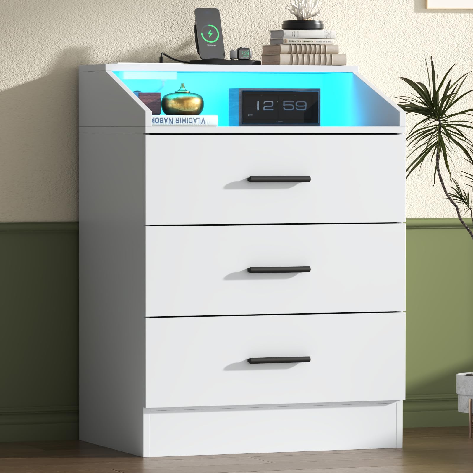 Amazon.com: Gyfimoie 3 Drawer Dresser for Bedroom with Power Outlet ...