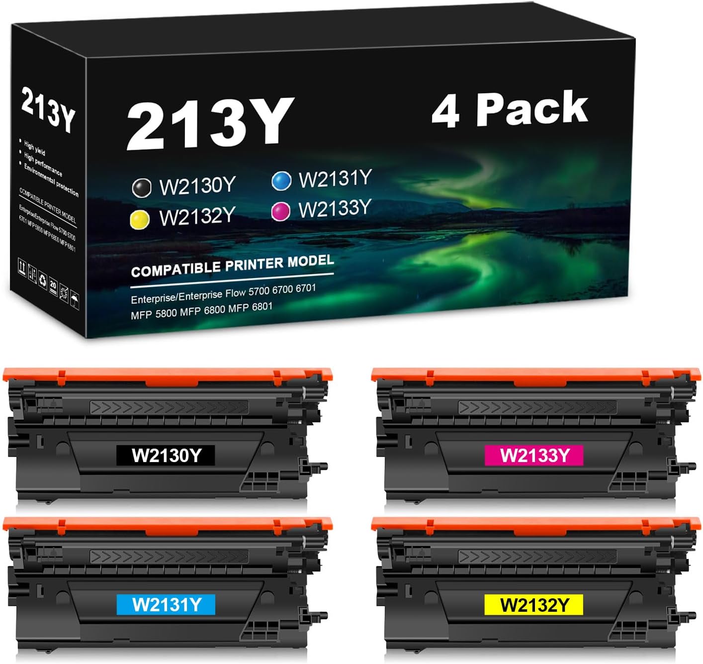 Amazon.com: Extra High Capacity 213Y Toner Cartridge Remanufactured ...
