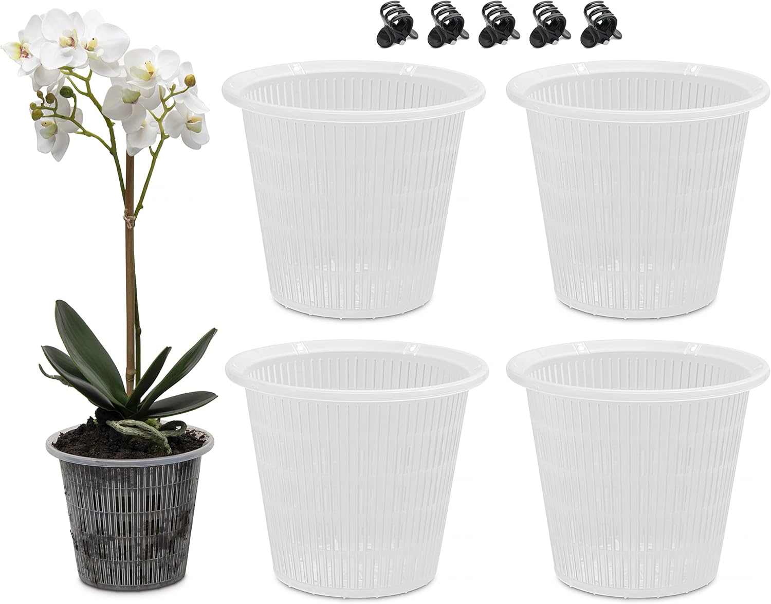 Amazon.com: KONNOAK Orchid Pots with Holes - Slotted, Clear, Plastic ...