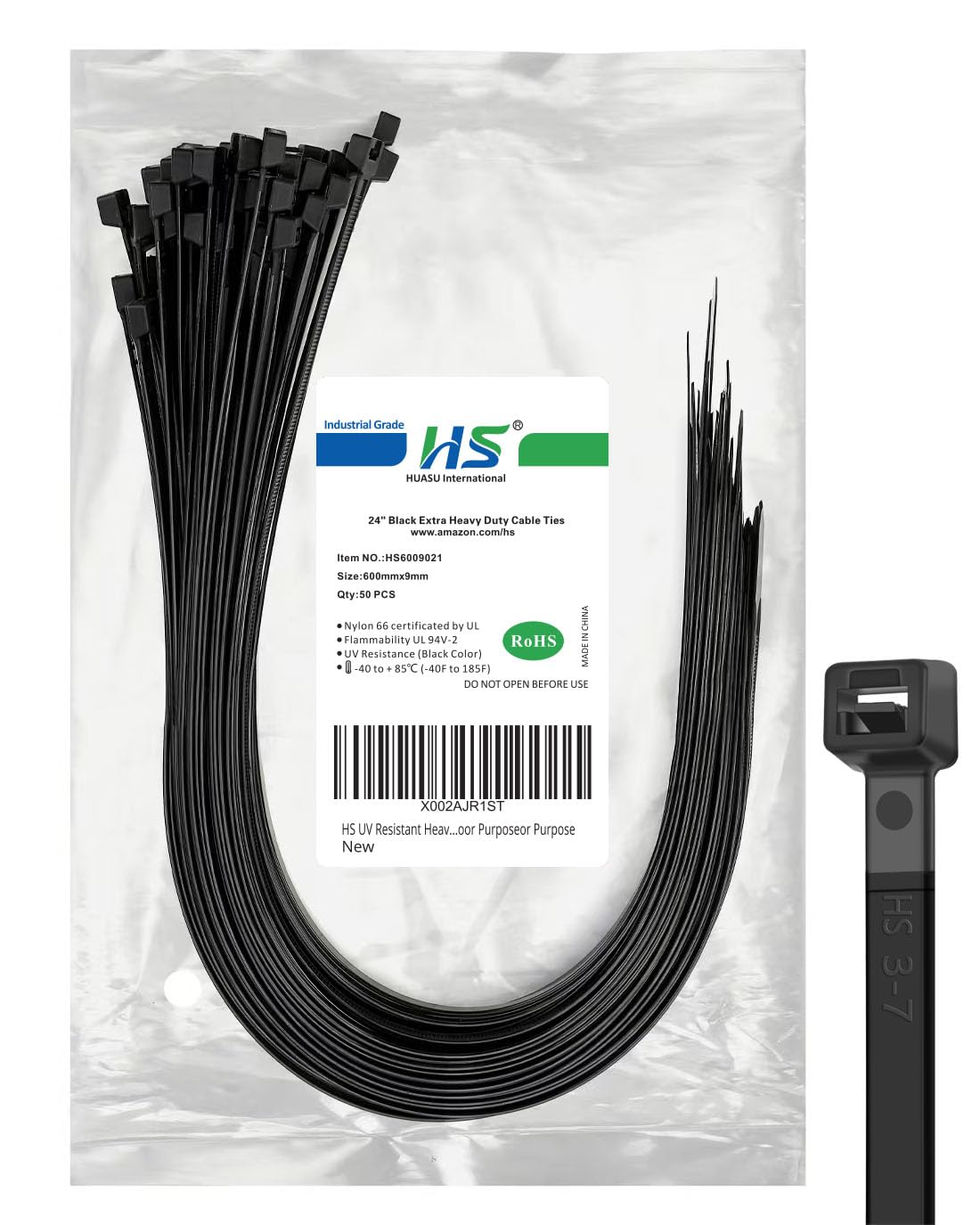 Amazon.com: HS Extra Long Cable Zip Ties Heavy Duty 24 Inch, Strong ...
