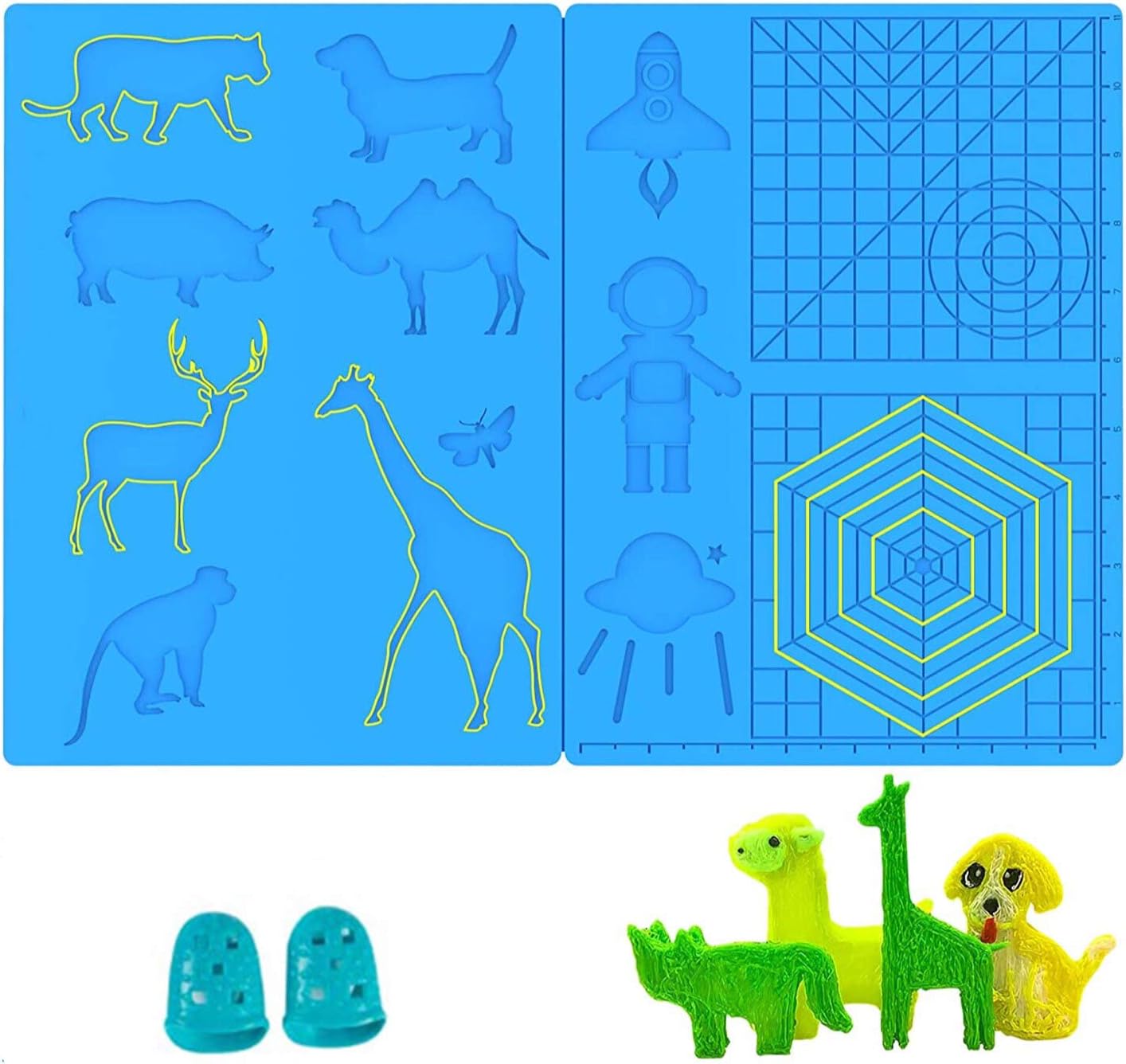 Silicone DIY Design Mat 16.5X11.8 inch with Animal Patterns for 3D ...