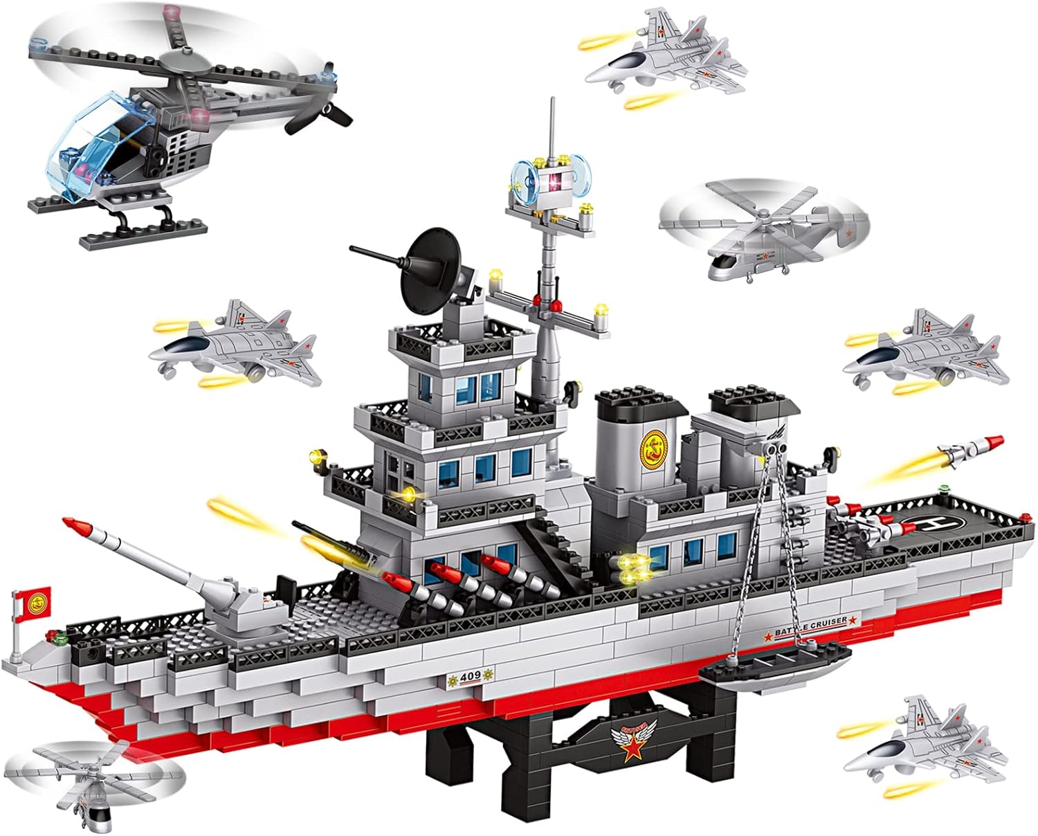Amazon.com: Battleship Building Block Sets,Warship Cruisers Building ...