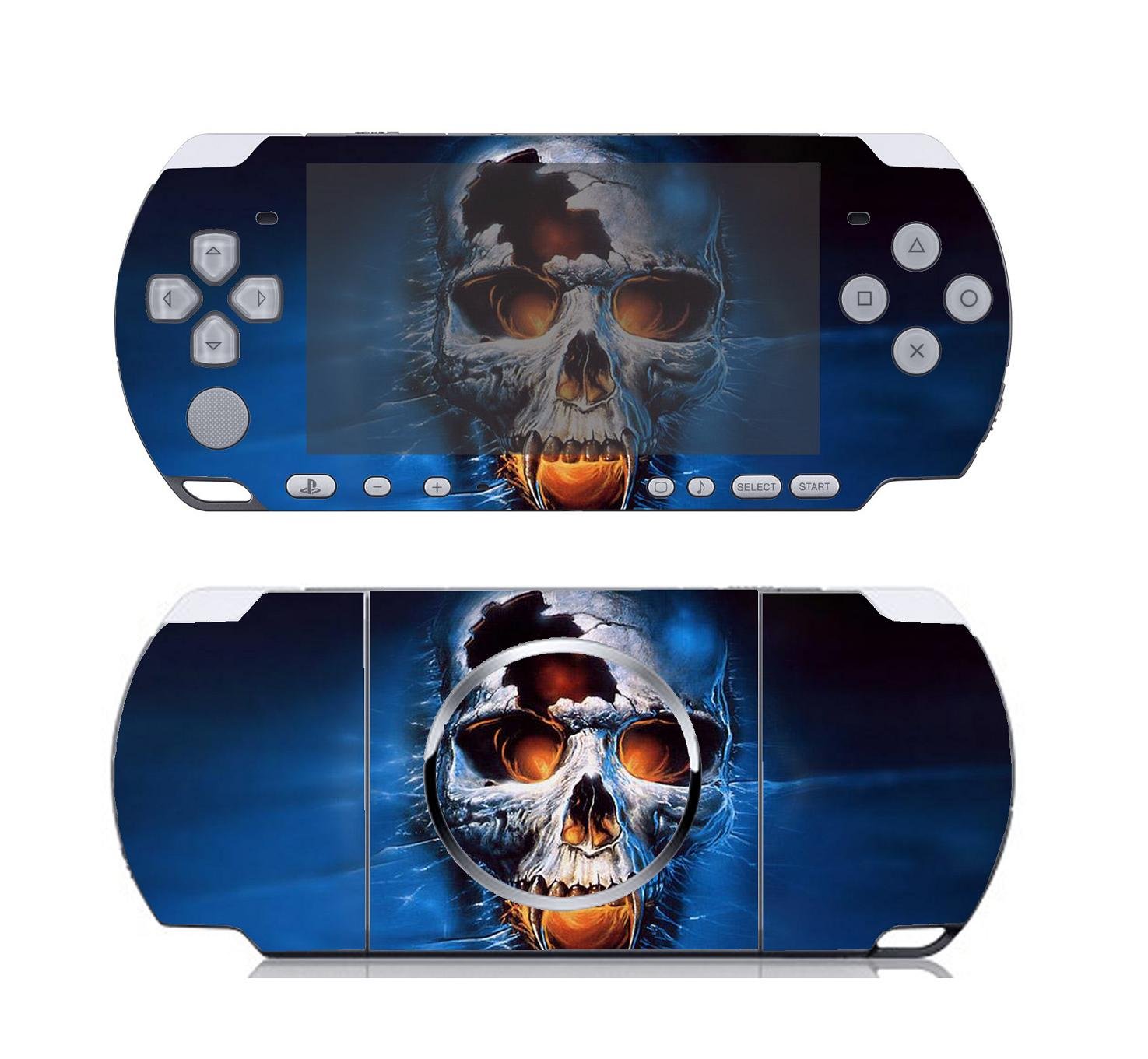 Amazon.com: Blue Skull Vinyl Decal Skin Sticker for Sony PSP 3000 ...