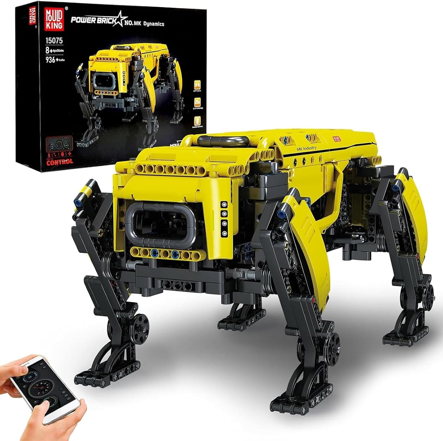 Amazon.com: Mould King Mechanical Robot Dog Building Blocks Model, 936 ...