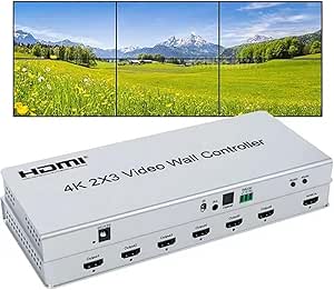 2x3 Video Wall Controller | 4K@30Hz | Edge Masking, 1 HDMI Input & 6 ...
