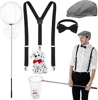 Mepase 5 Pcs Halloween Dog Control Officer Costume Kit Dalmatian Dog ...