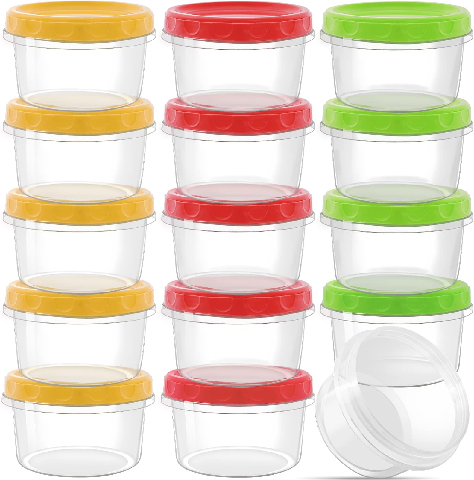 Amazon.com: ISUSSER 10 Pack 8oz Reusable Small Plastic Containers with ...