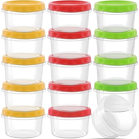 Amazon.com: ENHYIVE 15 Pack Small Plastic Containers with Lids,Twist ...
