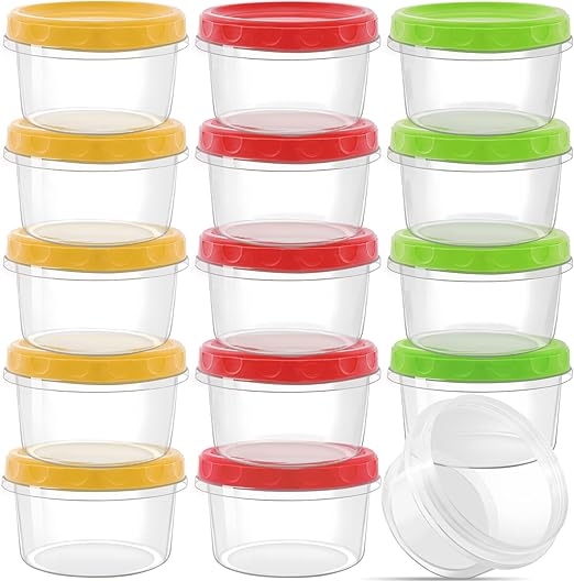 Amazon.com: ENHYIVE 15 Pack Small Plastic Containers with Lids,Twist ...