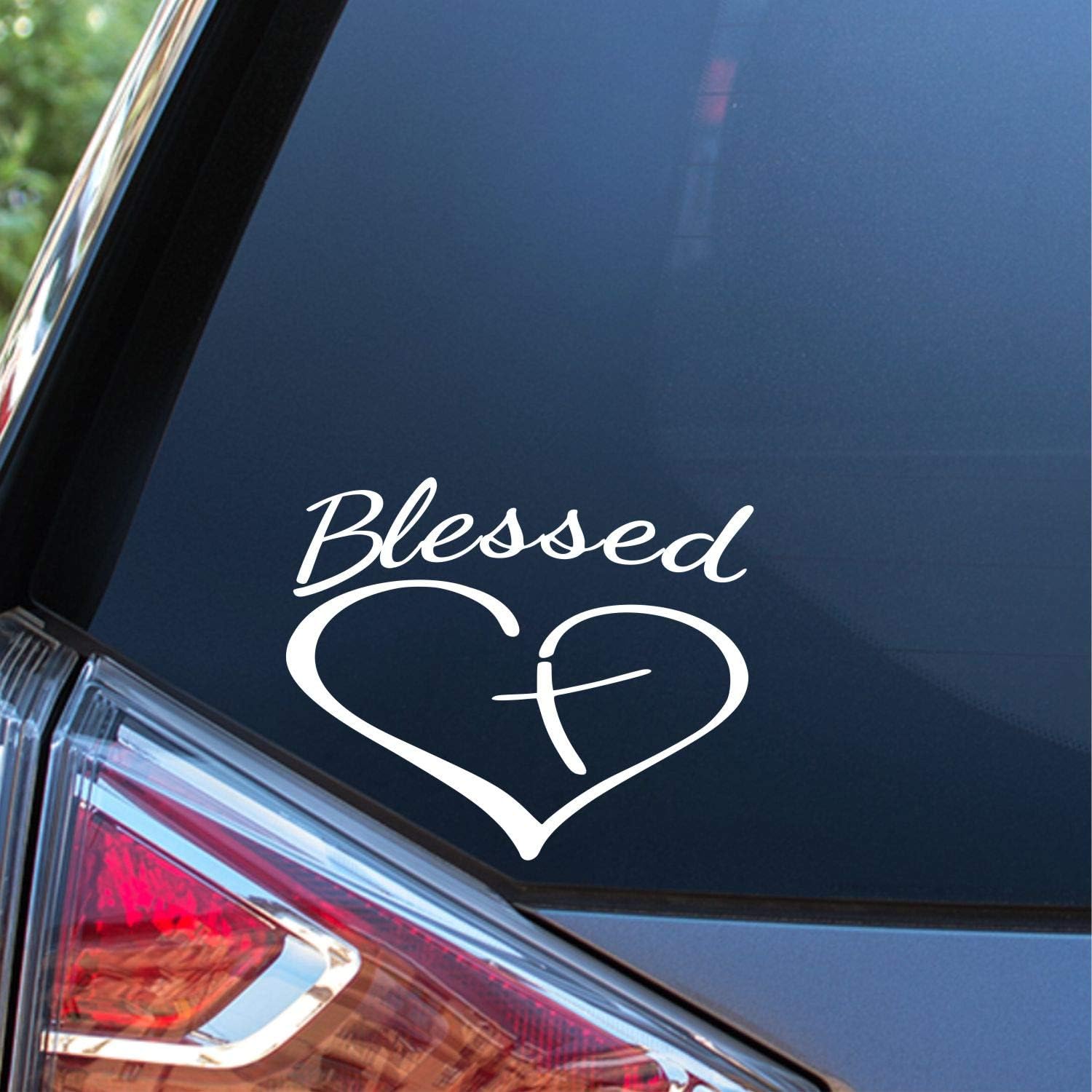 Amazon.com - Sunset Graphics & Decals Blessed Cross and Heart Christian ...
