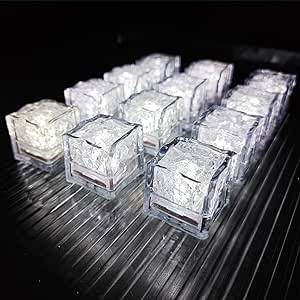 Amazon.com: Light Up Ice Cubes for Drinks Reusable, White Lighted Ice ...