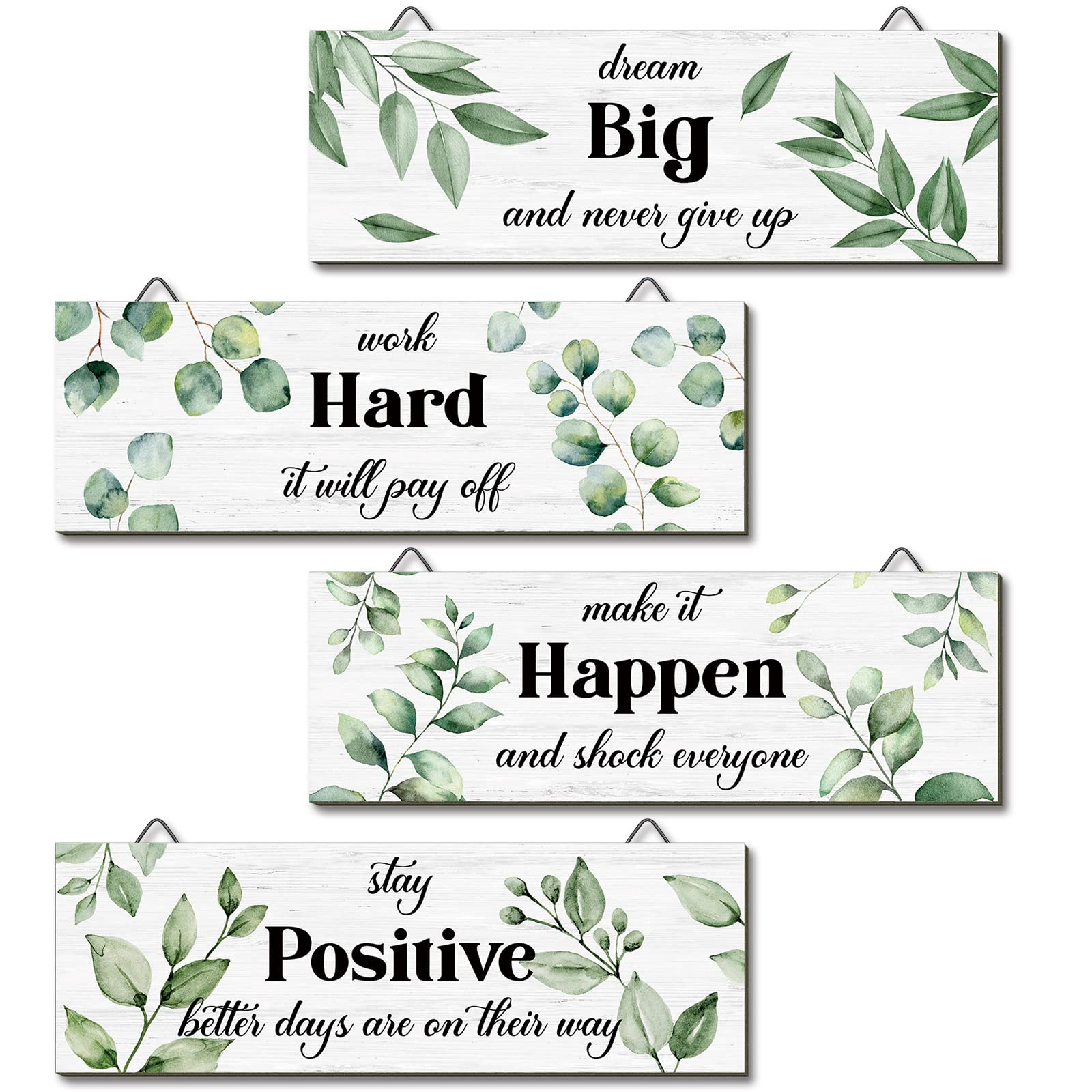 Amazon.com: Redbaker 4 Pcs Boho Botanical Inspirational Wall Art ...