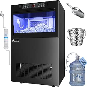 Amazon.com: YITAHOME Máquina comercial para hacer hielo con entrada de agua de 2 vías, 100 ...