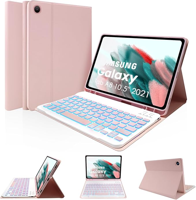 Amazon.com: LAMA Backlit Samsung Galaxy Tab A8 10.5" Case with Keyboard ...