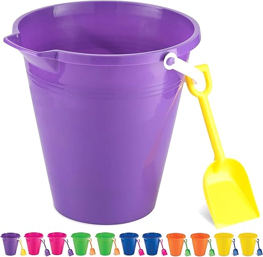 Amazon.com: 4E's Novelty 9" Large Sand Bucket with Shovel [12 Pack Bulk ...