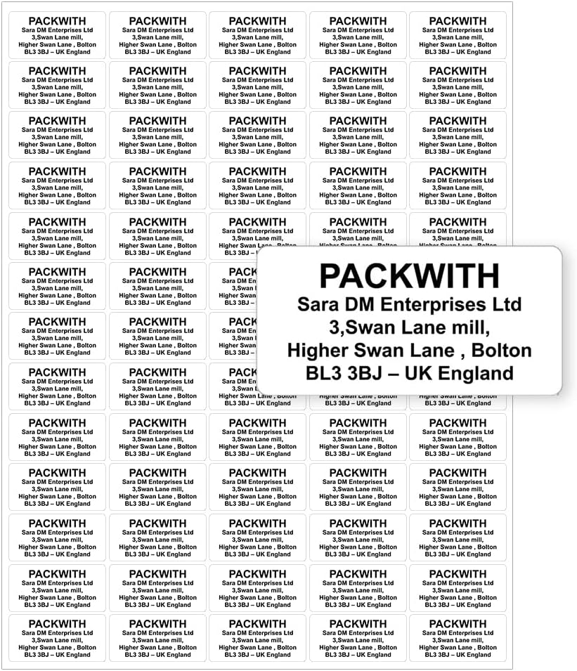 White Address Labels Stickers Personalised 65 Labels Per Sheet A4 ...