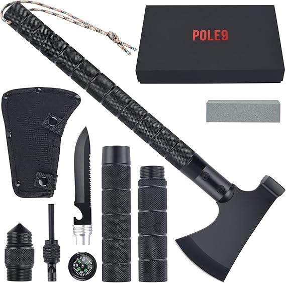 POLE9 Survival Axt 11-in-1 Multitool Axt - Outdoor Axt mit 11 ...