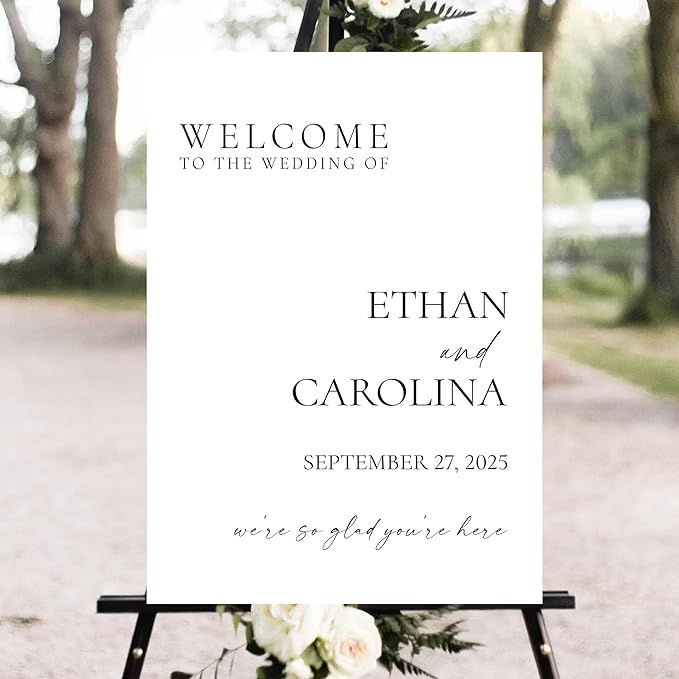 Amazon.com: Personalized Wedding Welcome Sign, Welcome Wedding Sign ...