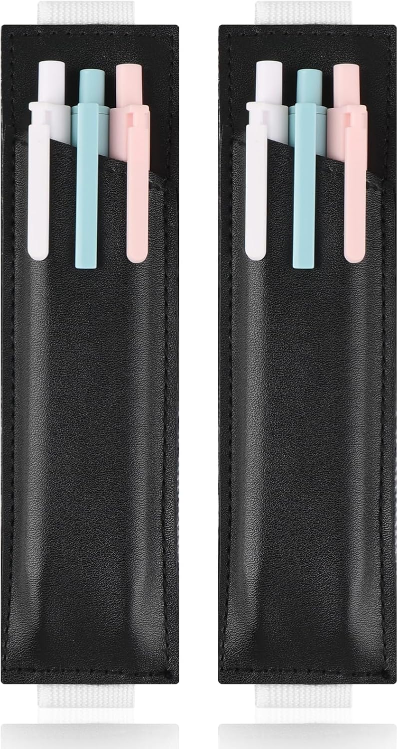 Amazon.com: Dimeho Adjustable Elastic Band Pen Holder, PU Leather ...