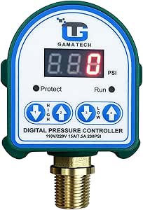 GamaTech 110V/220V 15A/7.5A Pressure Switch for Water Pump and Air Pump ...