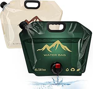 2PC-Collapsible Water Container Bag with Spigot,Outdoor Water Container ...