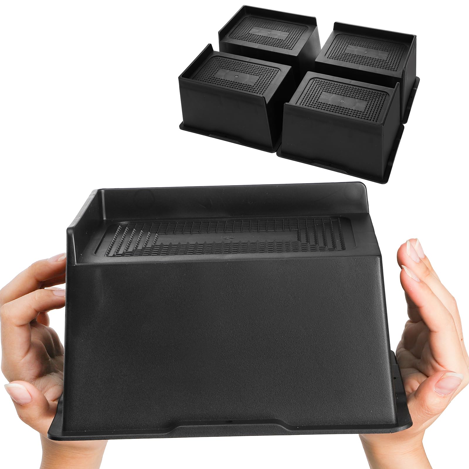 Snapklik.com : Noamus 4 Pack 4 Inch Bed Risers, Oversized Heavy Duty ...