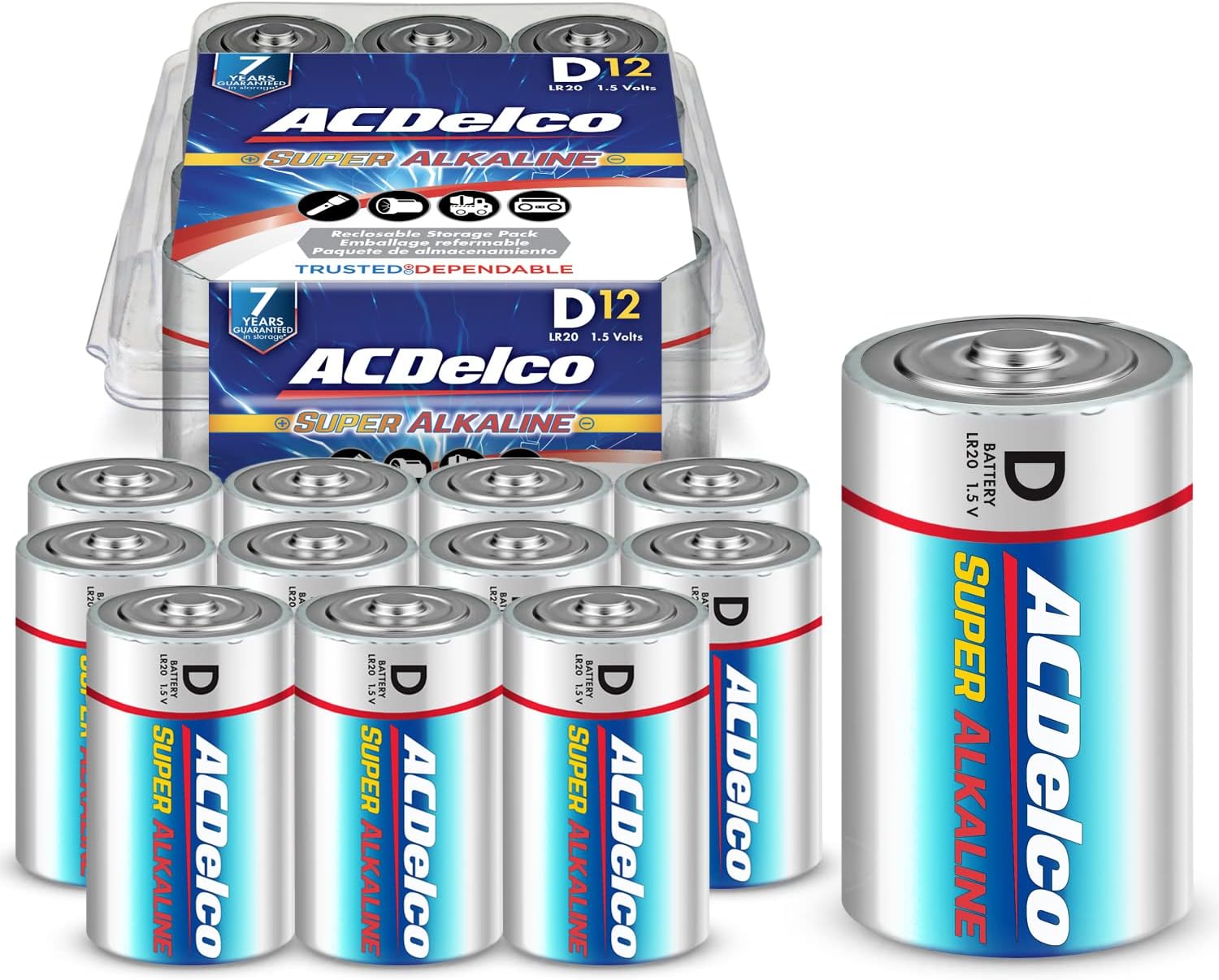 ACDelco D Baterías, batería súper alcalina, paquete de 12 unidades ...