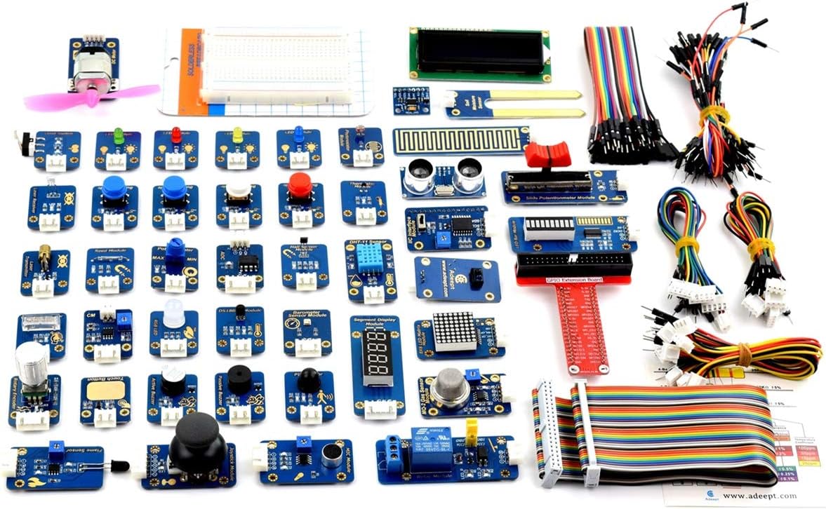 Adeept 46 Modules Ultimate Sensor Kit for Raspberry Pi 3,2 B/B+, BMP180 ...