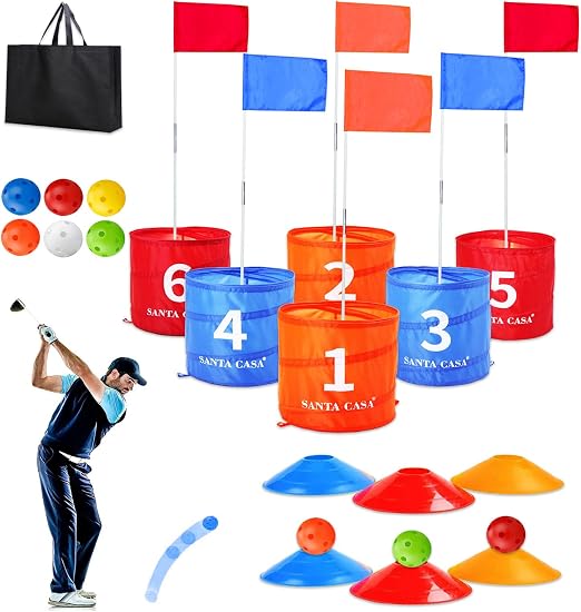 Amazon.com: SANTA CASA Golf Backyard Bucket Game - 6-Hole Portable Yard ...