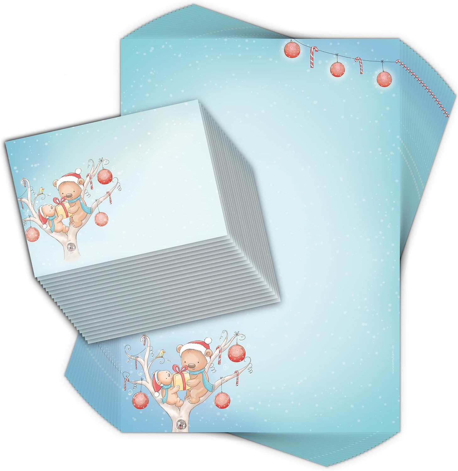 Letter Paper Set for Children “Bears Christmas” 20 Sheets DIN A4 ...