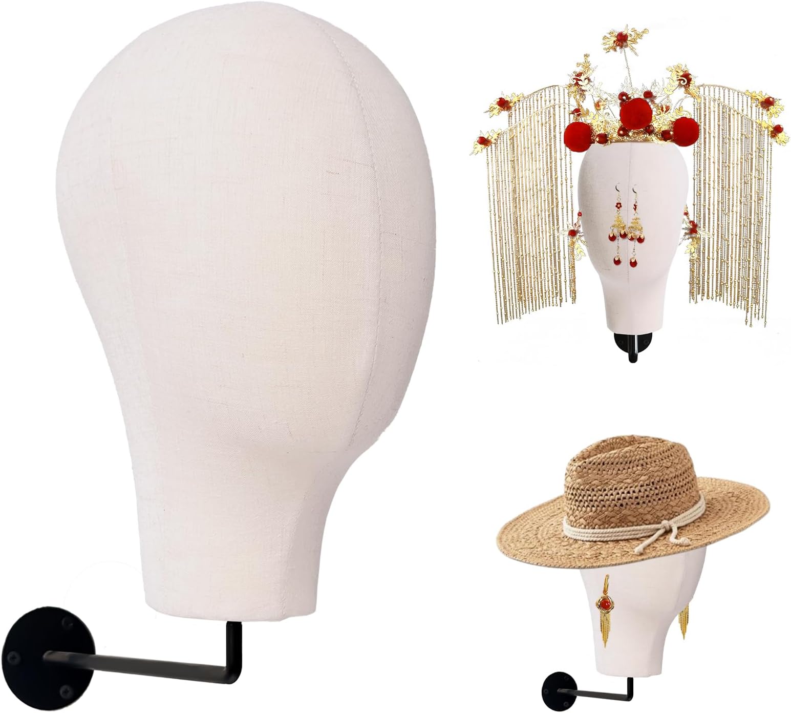 Amazon.com: ZhuoYi Unpinnable Wall Mounted Mannequin Head For Wig Hat ...