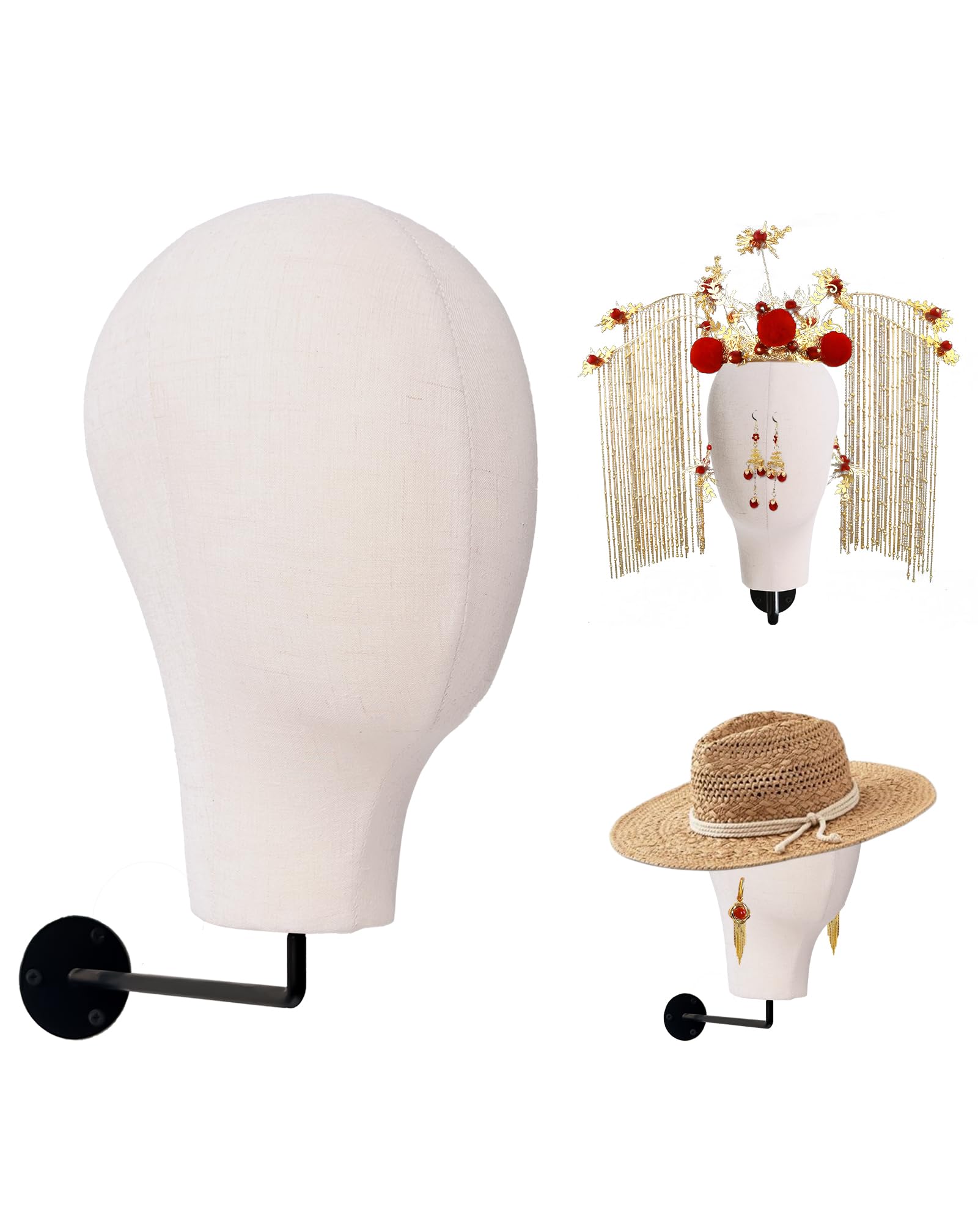 Amazon.com: CHADWICK Wall Mounted Wig Head Stand, 21 inch Hat Display ...