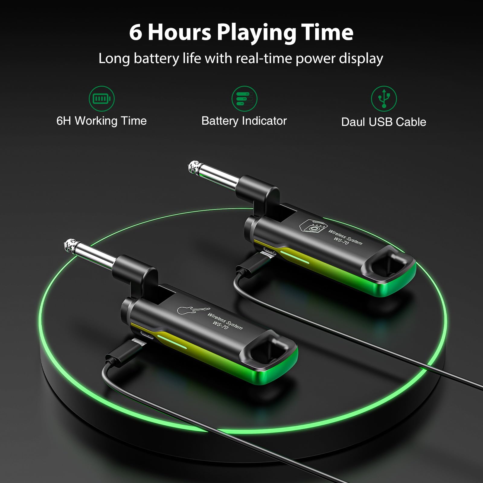 Snapklik.com : LEKATO Wireless Guitar System UHF Wireless Guitar ...