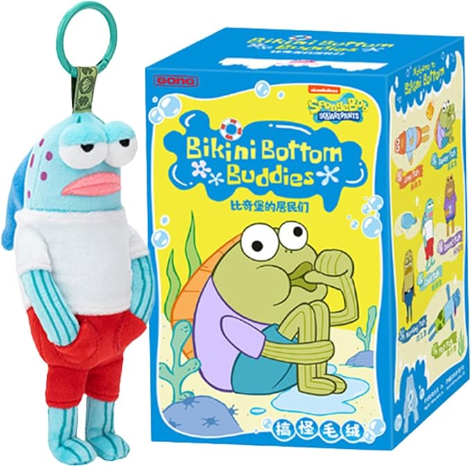 Amazon.com: PopMart SpongeBob Bikini Bottom Buddies Funny Plush Series ...