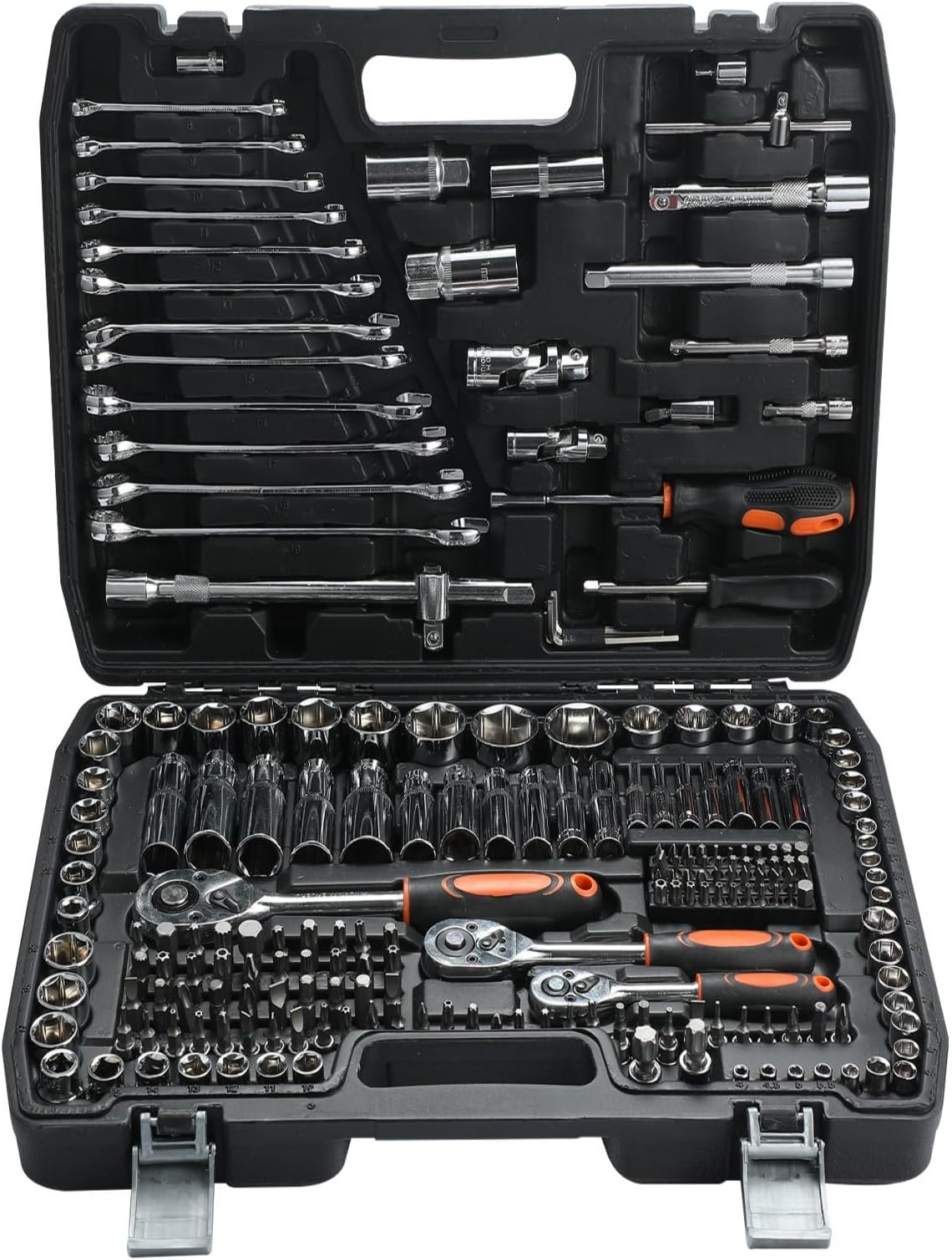 DURATECH Professional Socket Set 108-Piece, 1/2" and 1/4" Square Drive ...