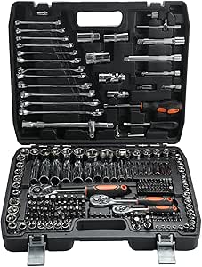 Amazon.co.jp: 216 Piece 1/4" 1/2" 3/8" Drive Socket Set, CR-V Metric ...