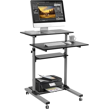 TechOrbits Mobiler Stehpult mit Rollfunktion – Stand Up Media Podium ...