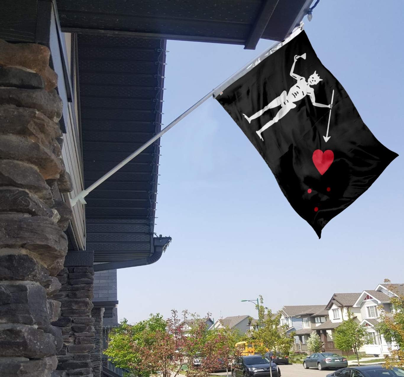 Double Sides Print Pirate Edward Teach Flag Large House Flags 12'' x 18 ...