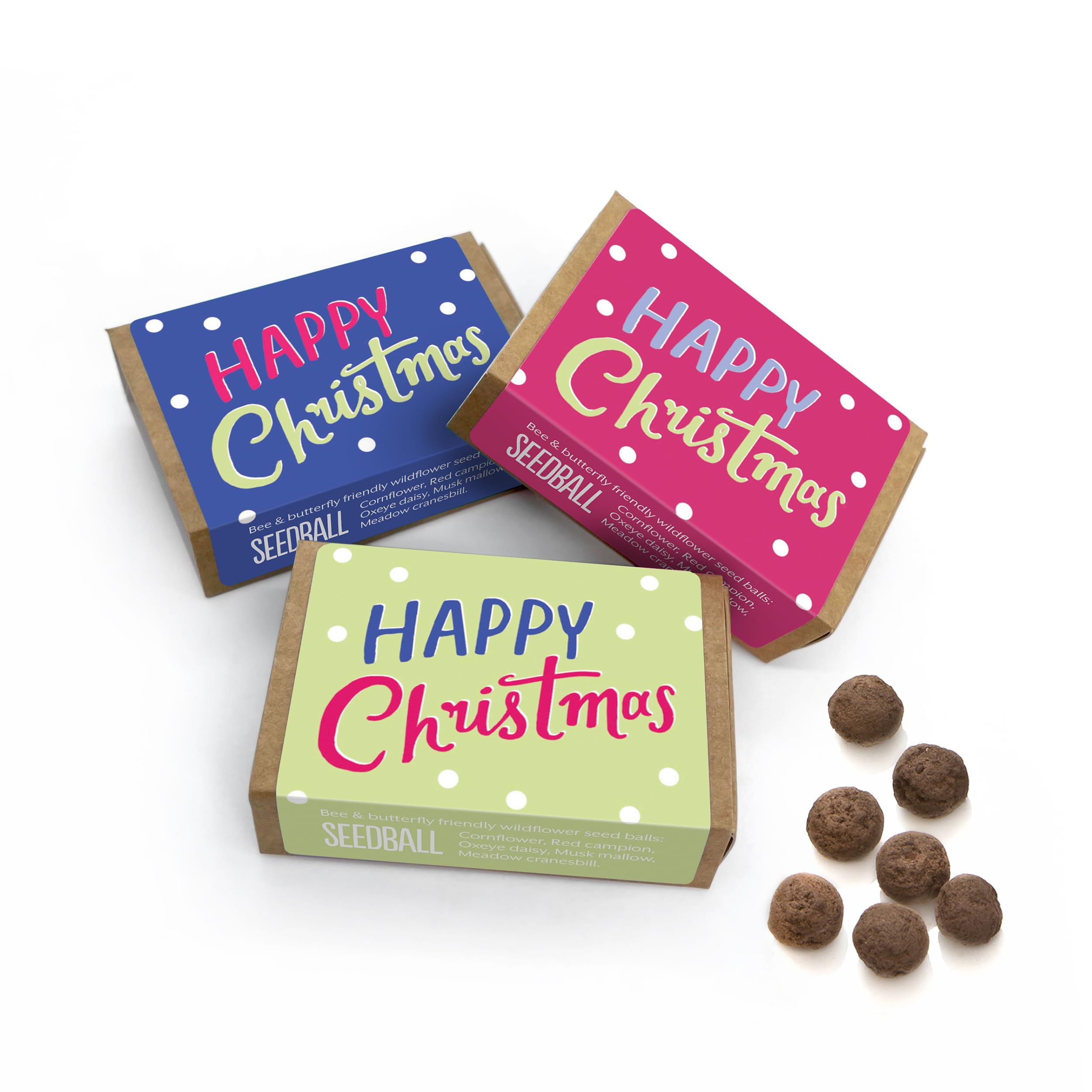 SEEDBALL Happy Christmas Seed Boxes (Pack of 3, 6 Balls Per Box ...