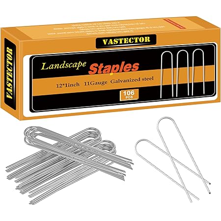Amazon.com : Vastector 106 Pack Landscape Staples 12 Inch 11 Gauge ...